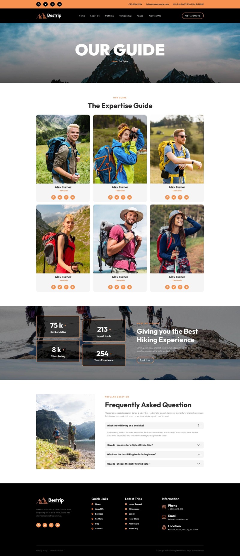 Bestrip - Hiking & Mountain Elementor Template Kit by Rometheme | ThemeForest